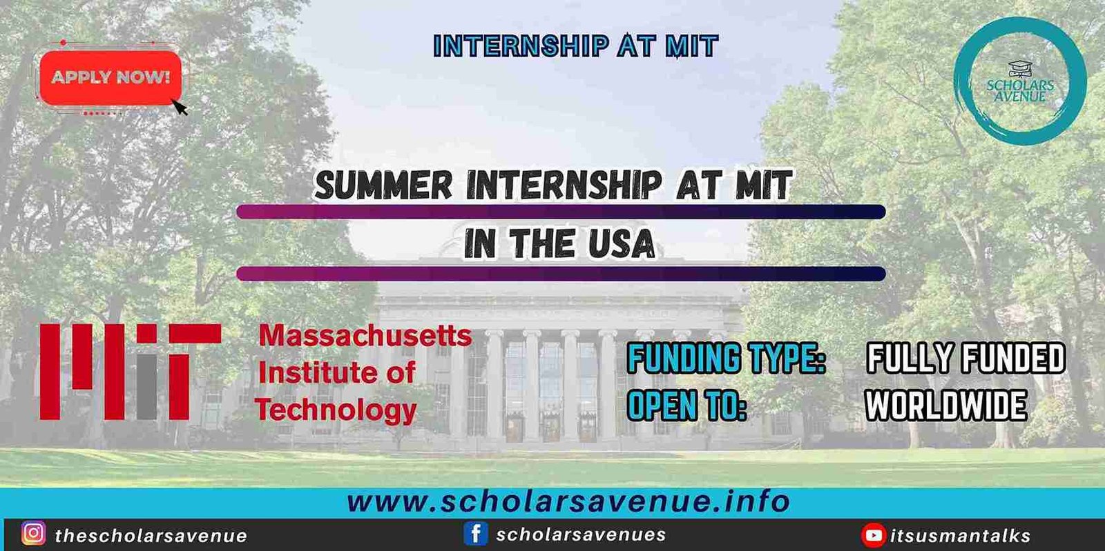 Fully-Funded Summer Internship at MIT in the USA 2025